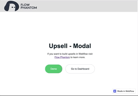 Add to Cart Upsell Modal - Webflow
